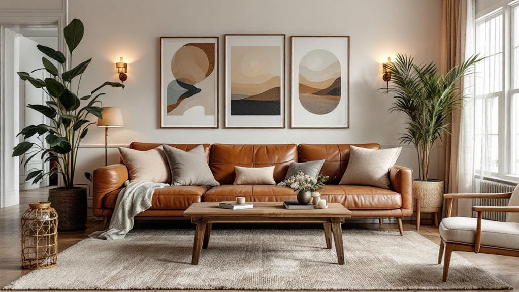 16 Leather Couch Living Room Decor Ideas