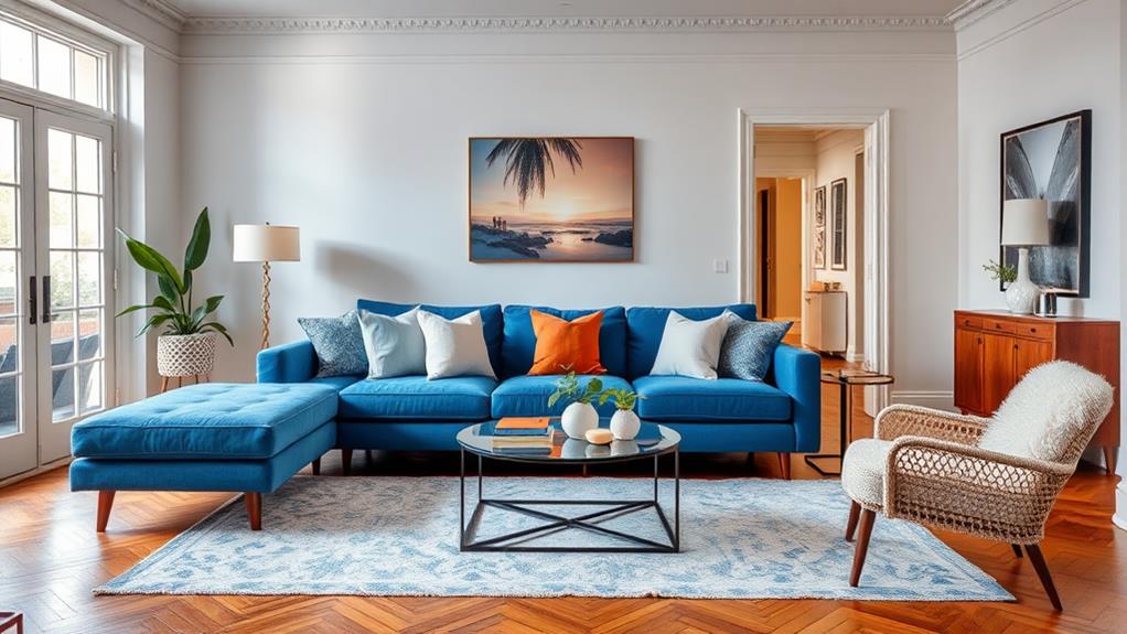 23 Blue Couch Living Room Ideas
