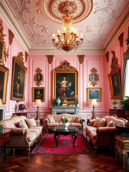 23 Pink Rococo Living Room Ideas