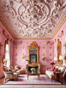 23 Pink Rococo Living Room Ideas