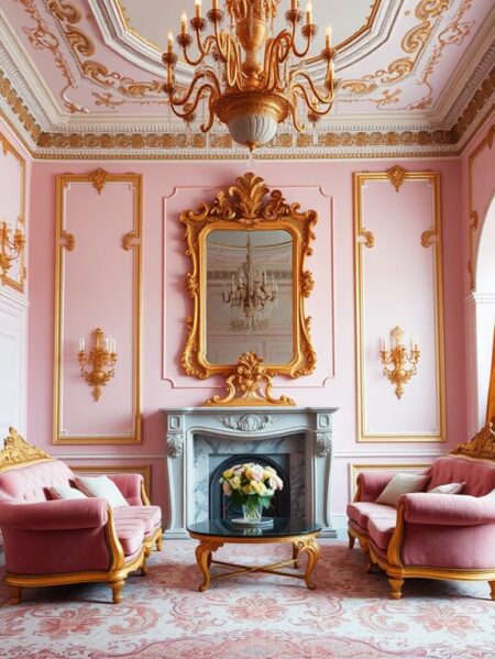 23 Pink Rococo Living Room Ideas