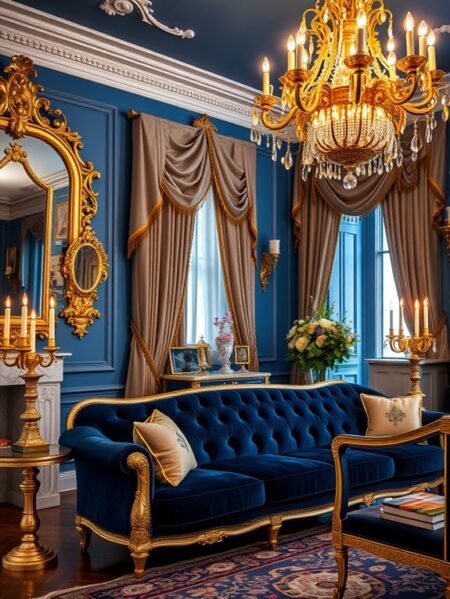 20 Blue Rococo Living Room Decor Ideas