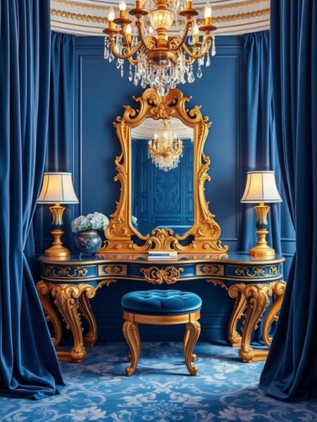 24 Blue Rococo Bedroom Ideas