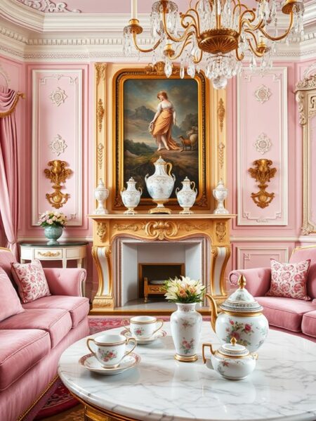 23 Pink Rococo Living Room Ideas