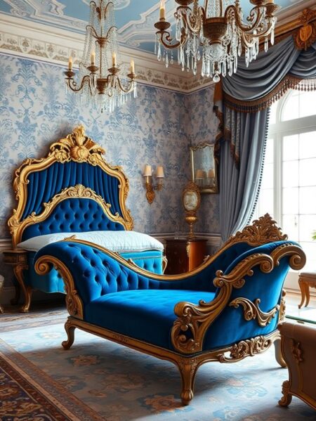 24 Blue Rococo Bedroom Ideas