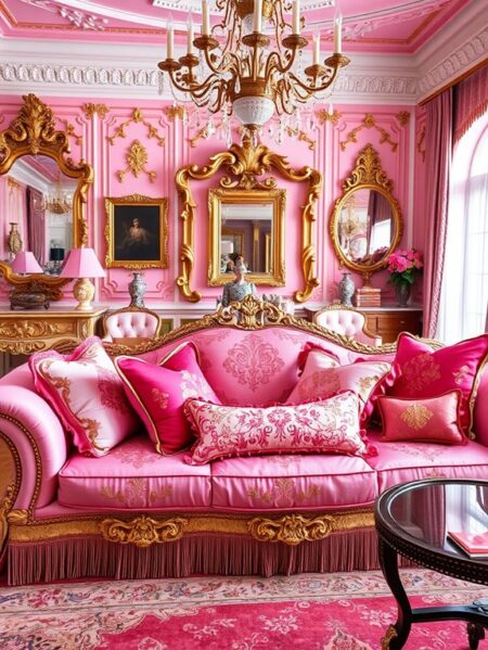 23 Pink Rococo Living Room Ideas