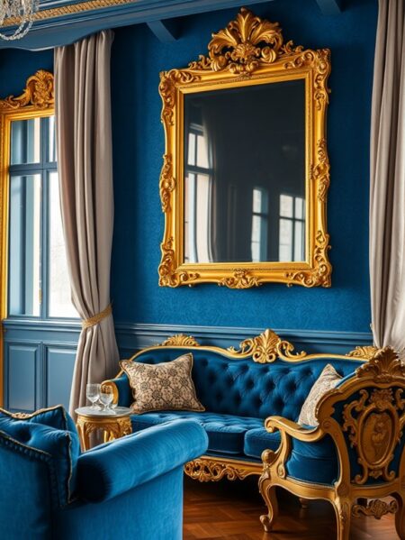 20 Blue Rococo Living Room Decor Ideas