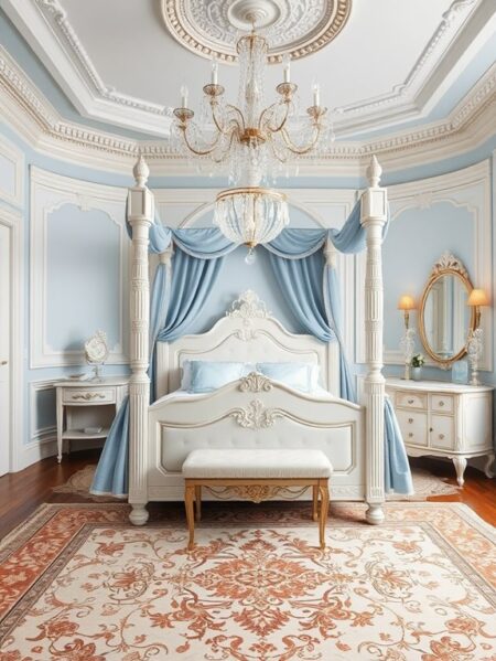 24 Blue Rococo Bedroom Ideas