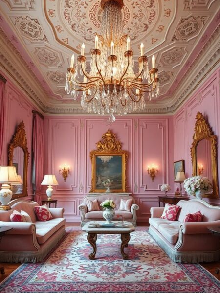 23 Pink Rococo Living Room Ideas