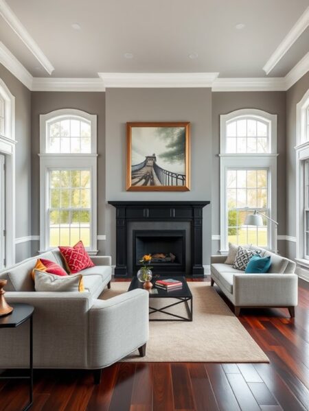 25 Contrast Trim Living Room Ideas