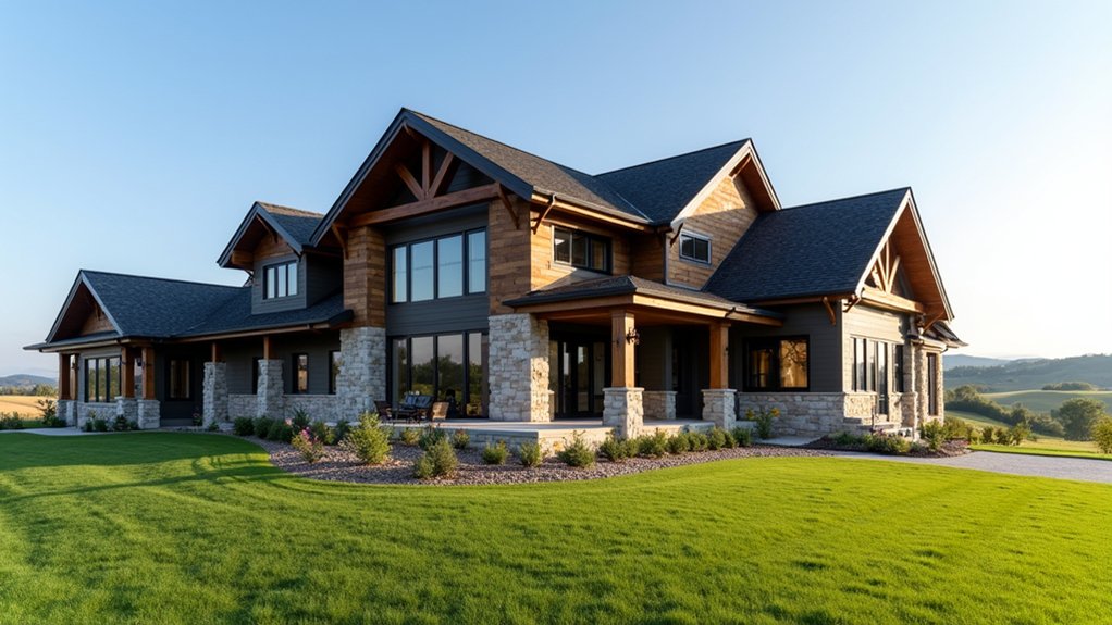 19 Modern Farmhouse Exteriors With Stone And Wood Blends