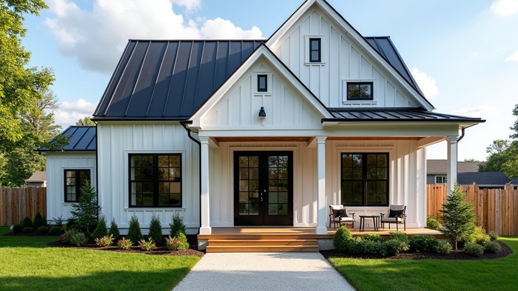 20 Modern Farmhouse Exteriors With Black Windows For Sleek Style