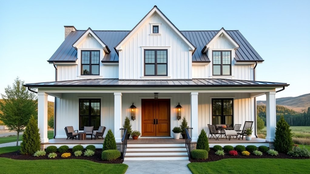 23 White Modern Farmhouse Exteriors With Timeless Curb Appeal