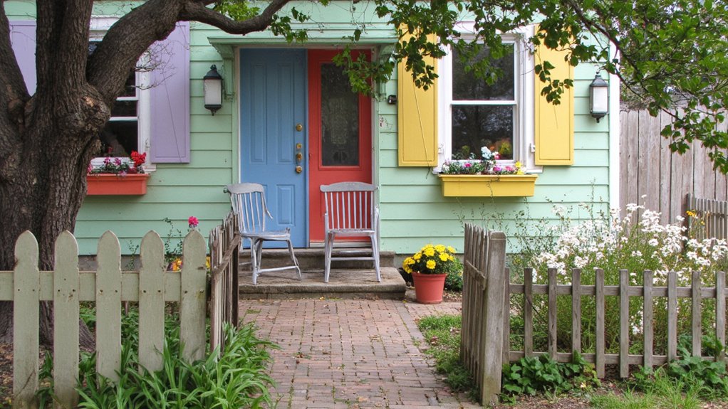 22 Cottage Exterior With Colorful Accents for a Playful Finish